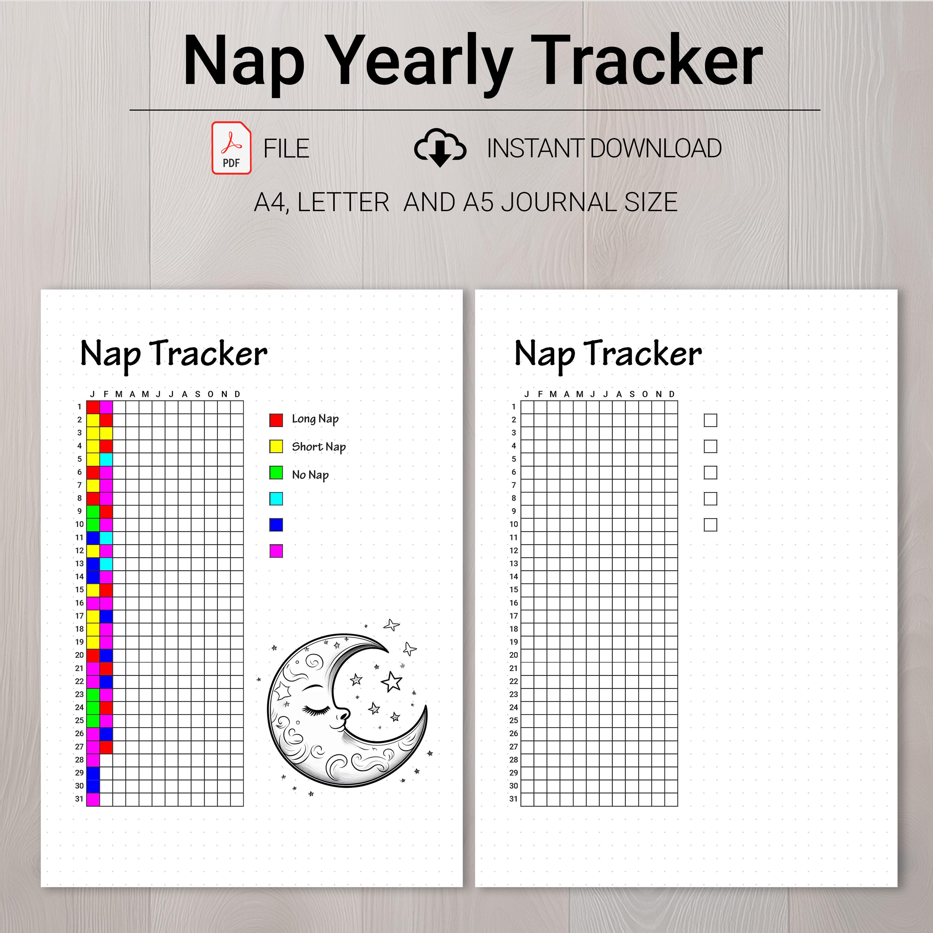 Nap Tracker Printable: Daily Sleep Log, Wellness Tool (PDF) - Etsy
