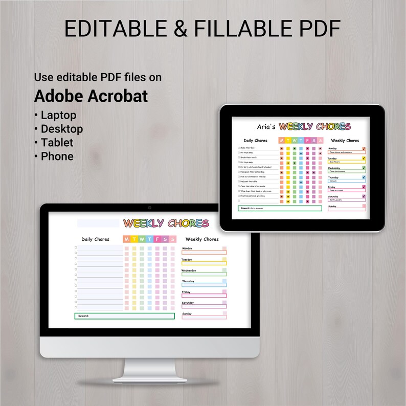 Customizable Chore Chart for Kids -|personalized Daily Reward System ...
