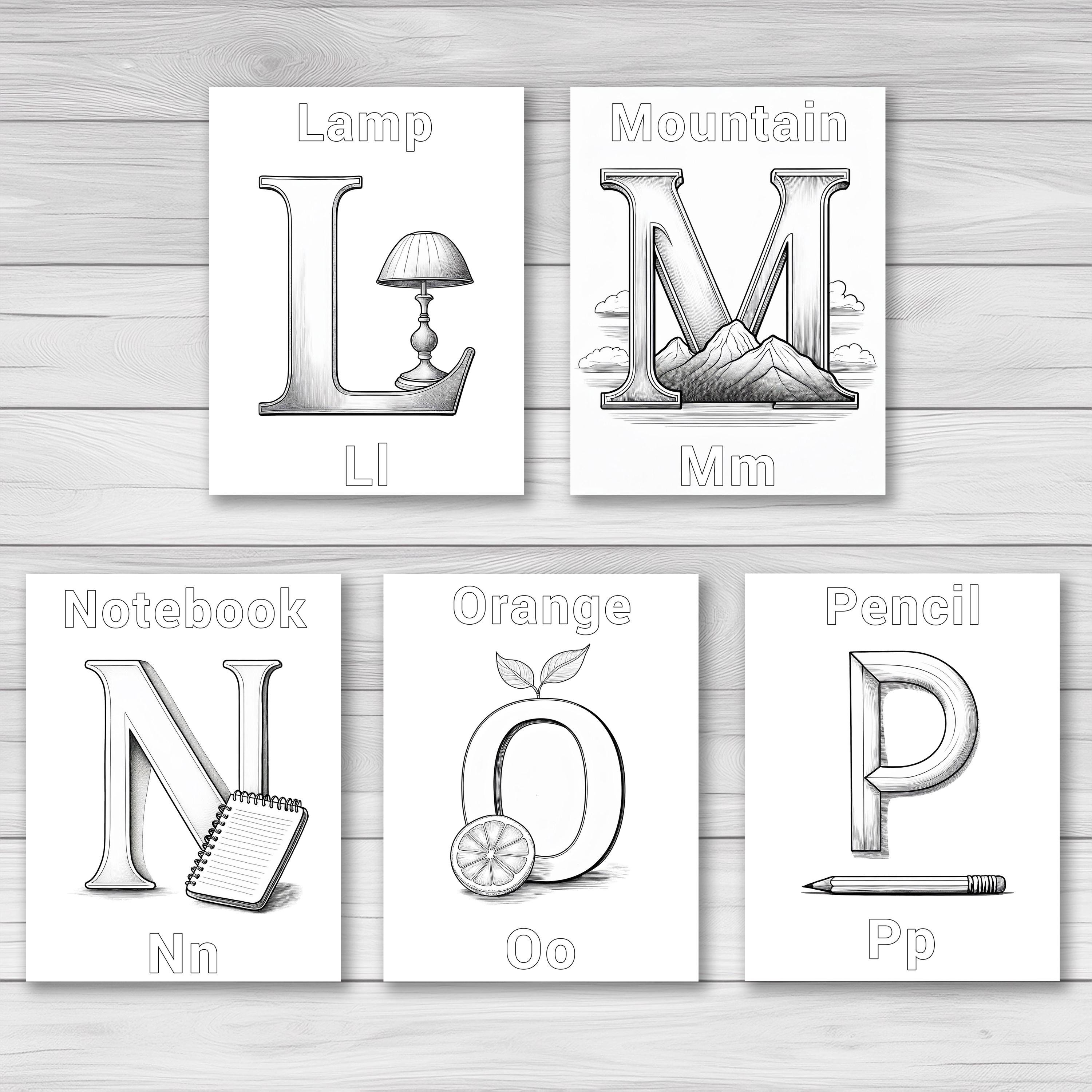 Alphabet Coloring Book for Kids: A-Z Letters With Fun Illustrations ...
