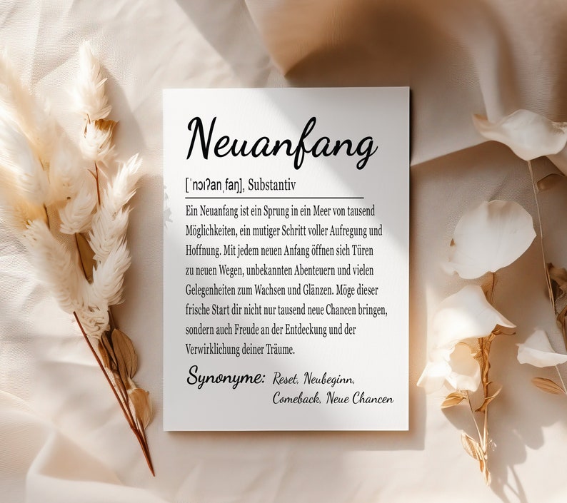Neuanfang Karte mit Umschlag und personalisertem Schlüsselanhänger ...