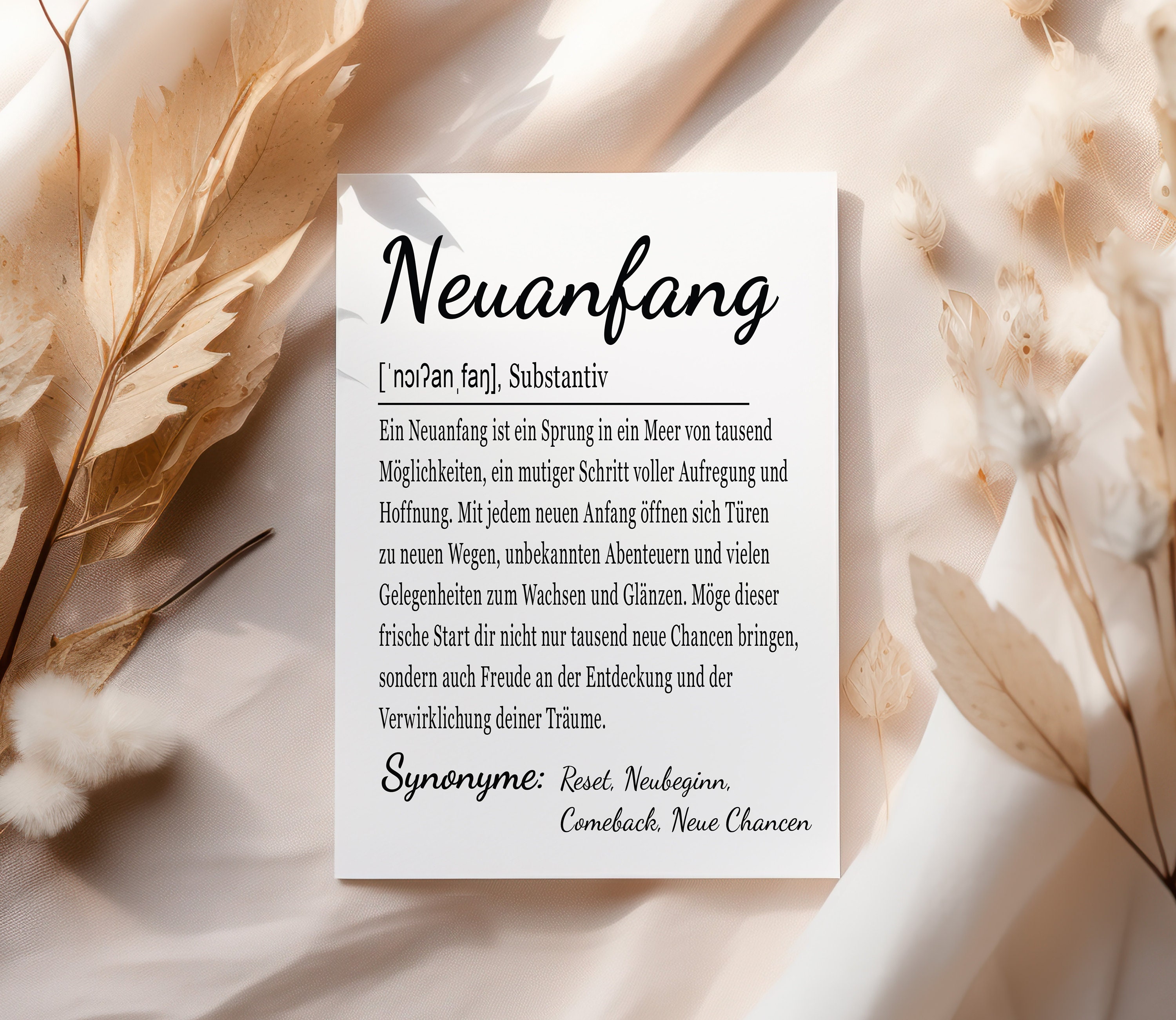 Neuanfang Karte mit Umschlag und personalisertem Schlüsselanhänger ...