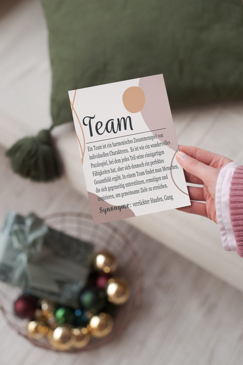 Team Karten Boho Din A6, Kollegen Karte, Kollegin, Weihnachtskarten ...