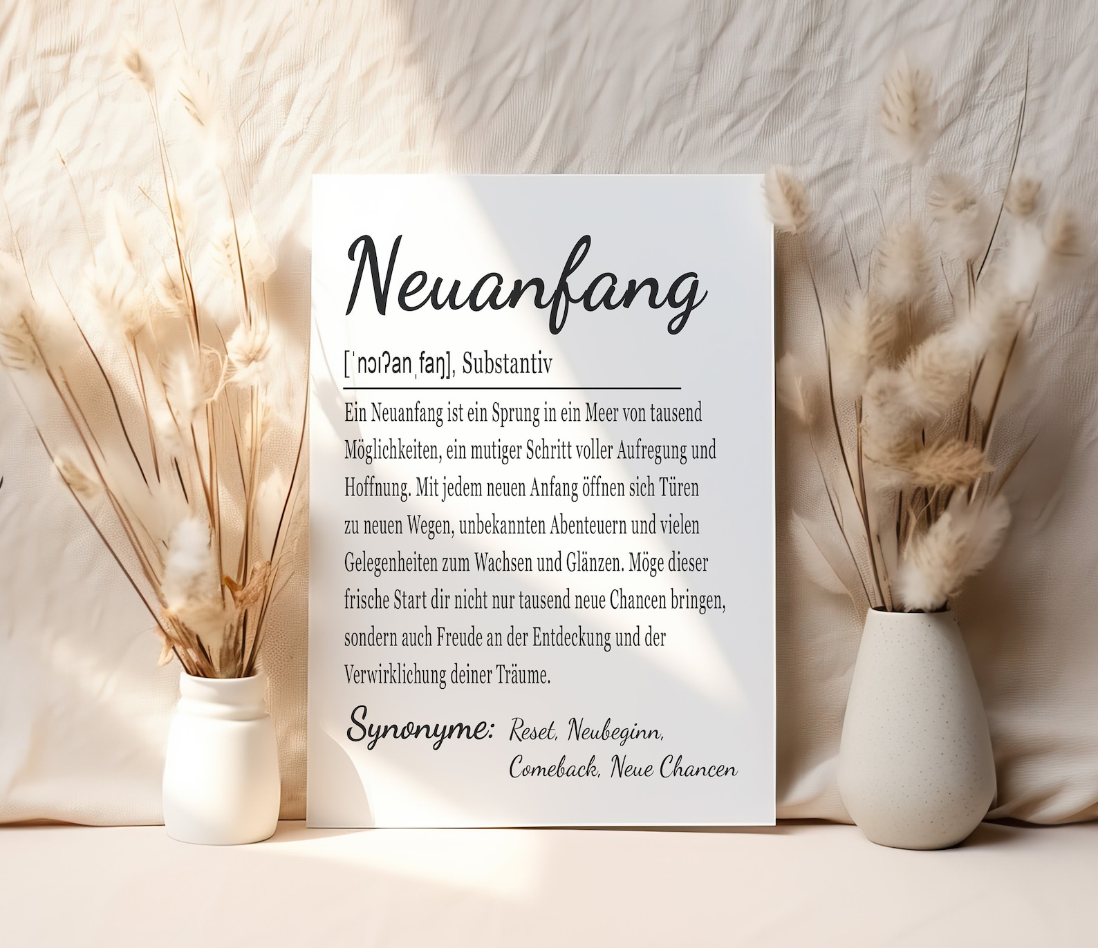 Neuanfang Karte mit Umschlag und personalisertem Schlüsselanhänger ...