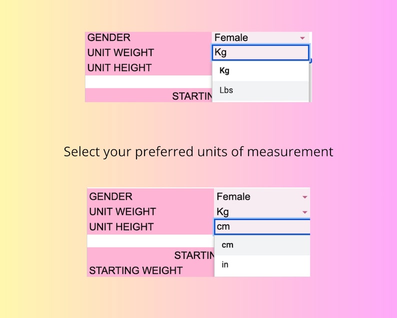 Weight Tracker Google Sheets Template - Etsy