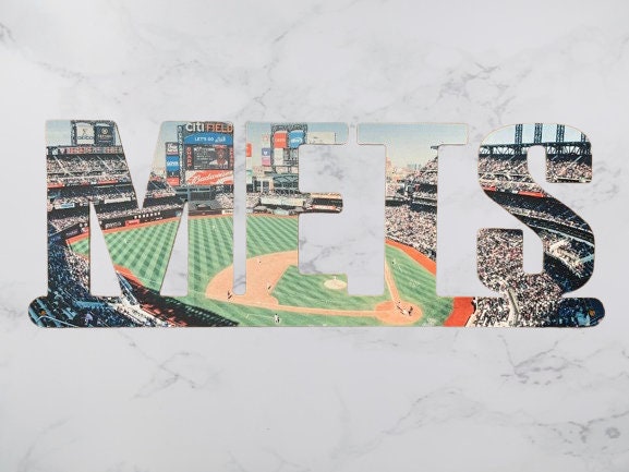 New York Mets Text Metal Sign Stadium Wall Art Baseball Wall Hanging ...