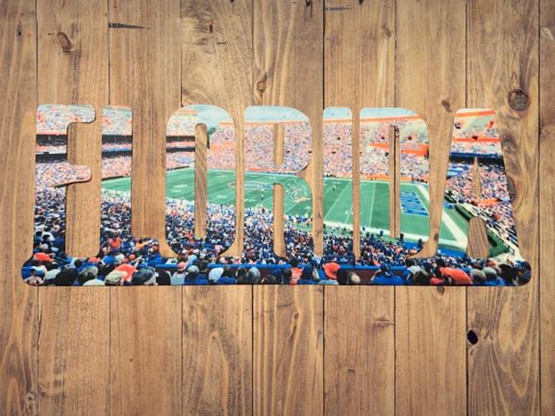 Florida Gators Text Metal Sign Stadium Wall Art Football Wall Hanging ...