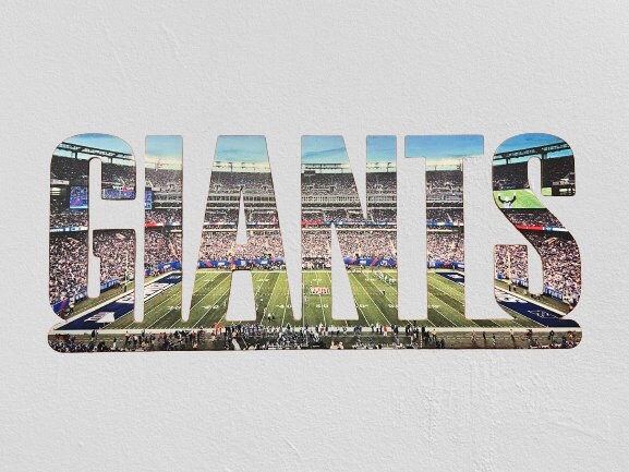 New York Giants Text Photo Metal Sign- Metlife Stadium - Etsy