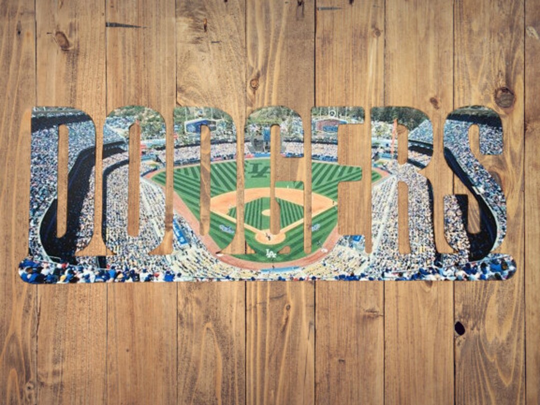 Los Angeles Dodgers Text Photo Metal Sign- Dodger Stadium - Etsy