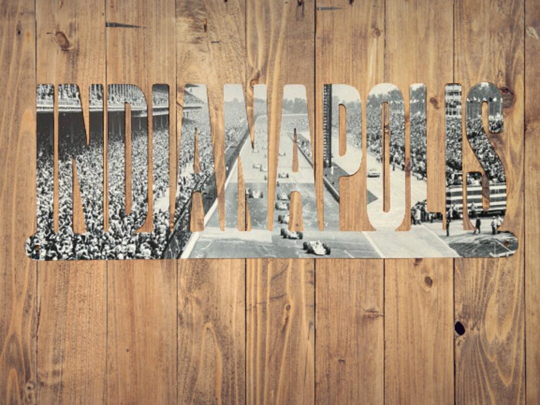 Indianapolis Racing Text Metal Sign Vintage Auto Racing Motorsports ...