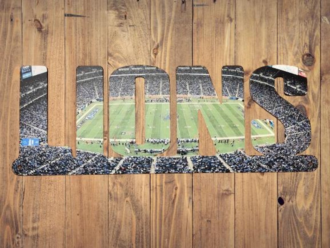 Detroit Lions Text Photo Metal Sign- Ford Field - Etsy