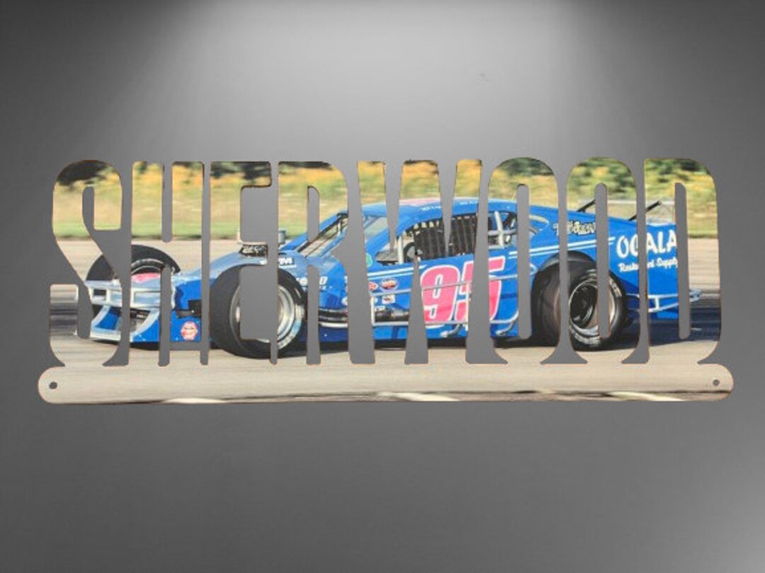 Custom Race Car Photo Metal Text Sign - Use Your Own Photo - Etsy