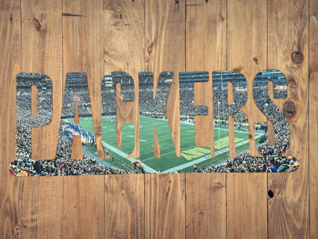 Green Bay Packers Text Photo Metal Sign- Lambeau Field - Etsy