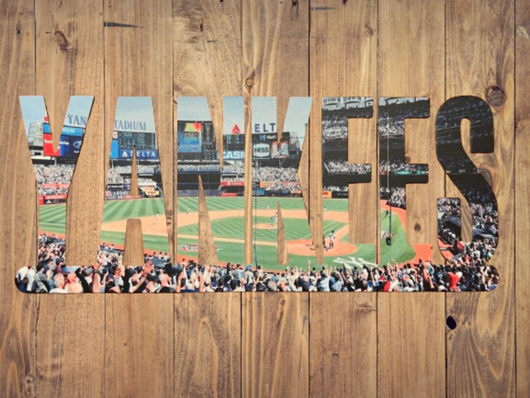 New York Yankees Text Photo Metal Sign- Yankee Stadium - Etsy