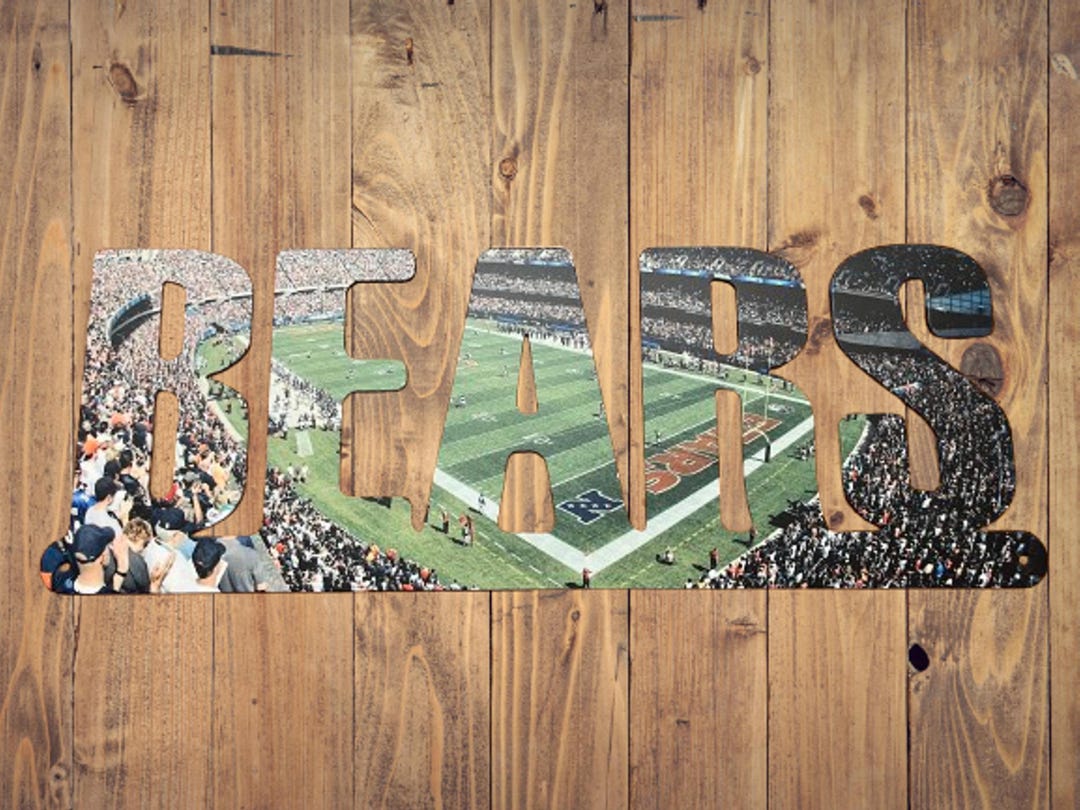 Chicago Bears Text Photo Metal Sign - Soldier Field - Etsy