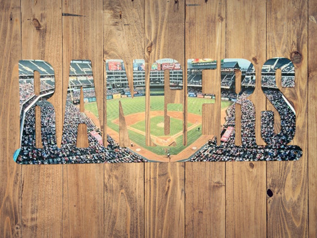Texas Rangers Text Photo Metal Sign- Globe Life Field - Etsy