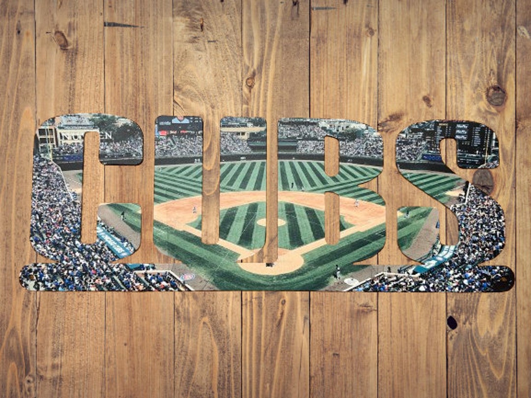 Chicago Cubs Text Photo Metal Sign- Wrigley Field - Etsy