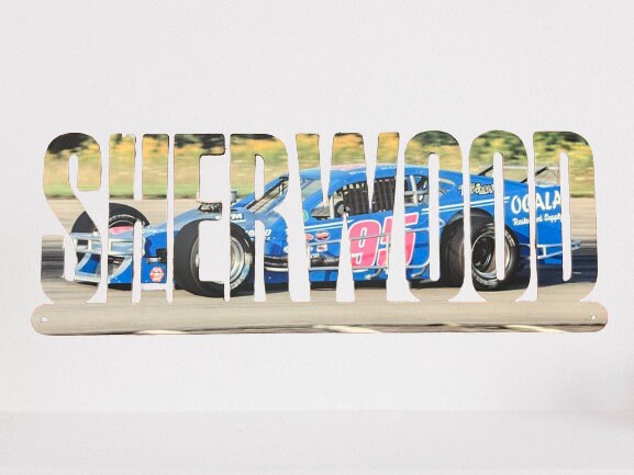 Custom Race Car Photo Metal Text Sign - Use Your Own Photo - Etsy