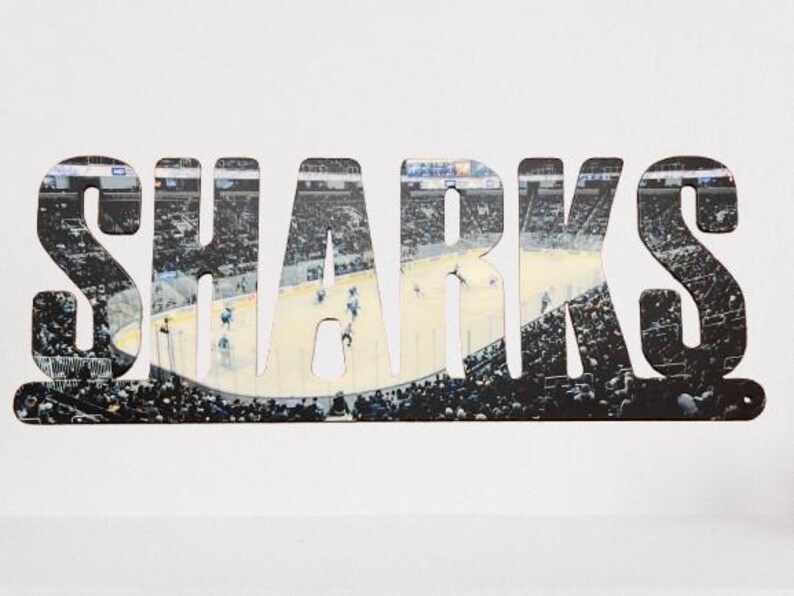 San Jose Sharks Text Photo Metal Sign- SAP Center - Etsy