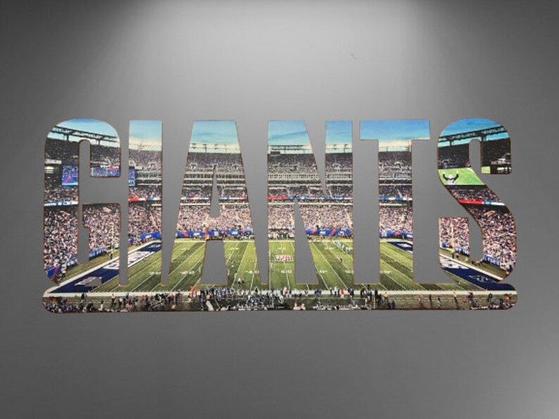 New York Giants Text Photo Metal Sign- Metlife Stadium - Etsy