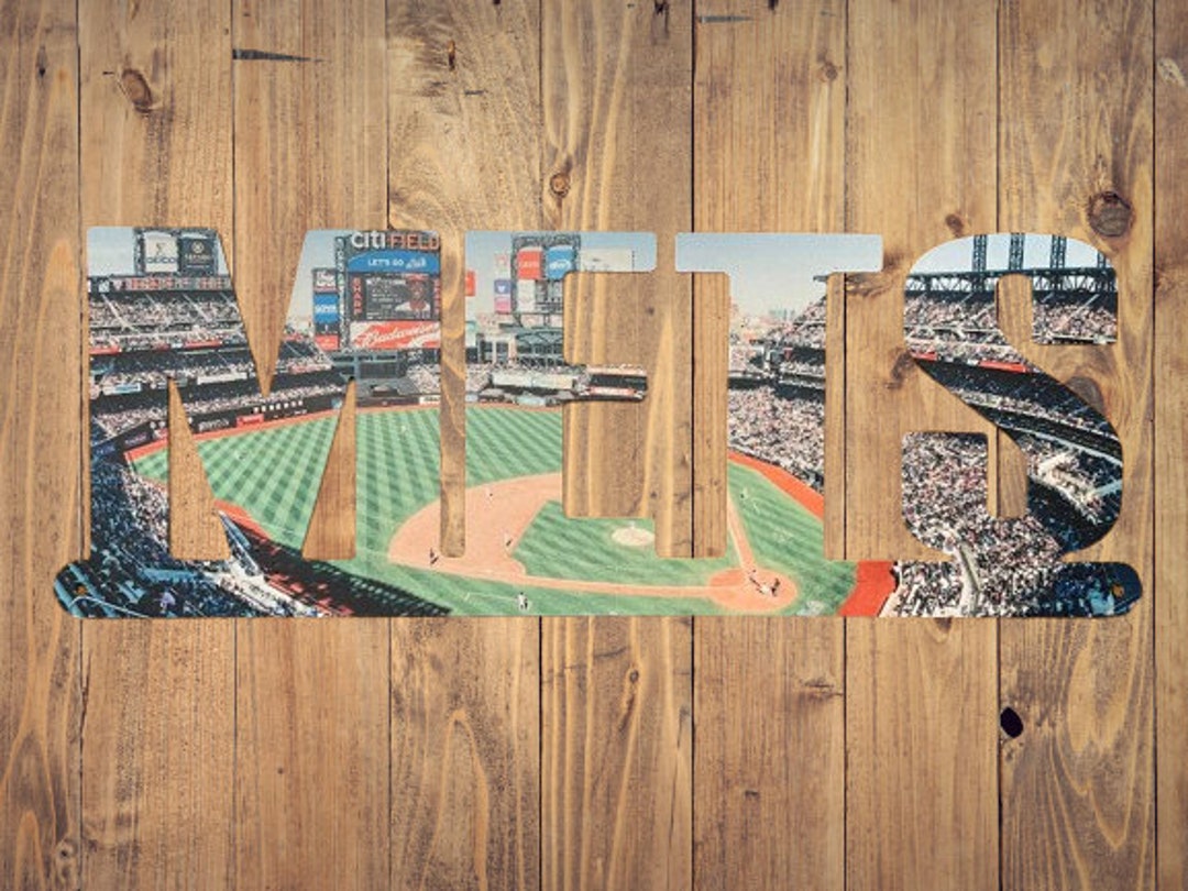 New York Mets Text Metal Sign Stadium Wall Art Baseball Wall Hanging ...
