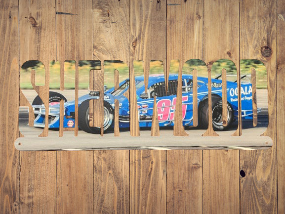Custom Race Car Photo Metal Text Sign - Use Your Own Photo - Etsy