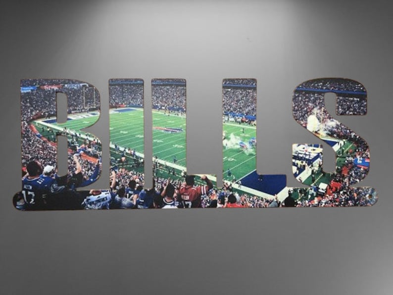 Buffalo Bills Text Metal Sign Stadium Wall Art Football Wall Hanging ...