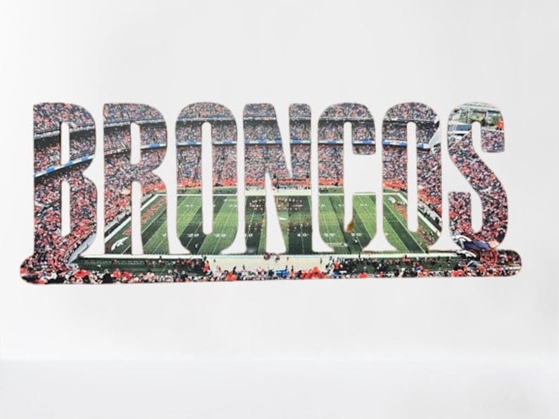 Denver Broncos Text Photo Metal Sign- Empower Field - Etsy