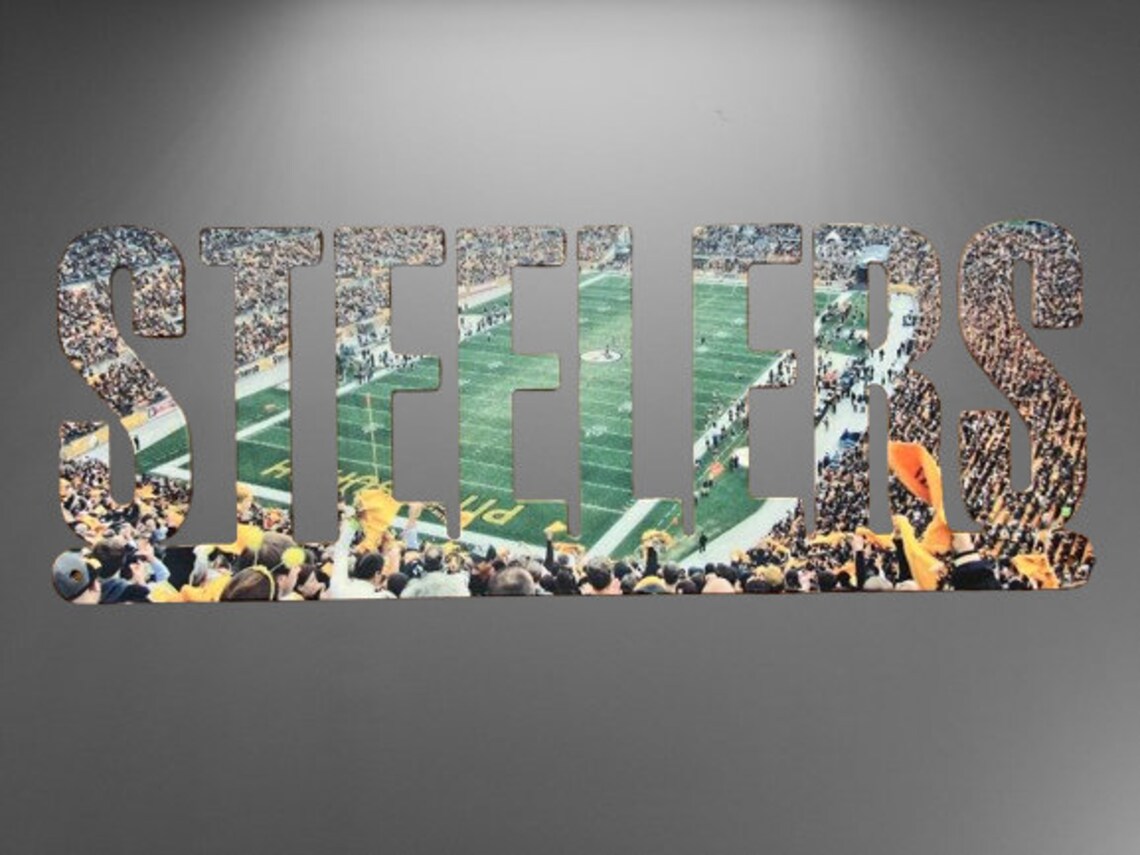 Pittsburgh Steelers Text Metal Sign Stadium Wall Art Football Wall ...