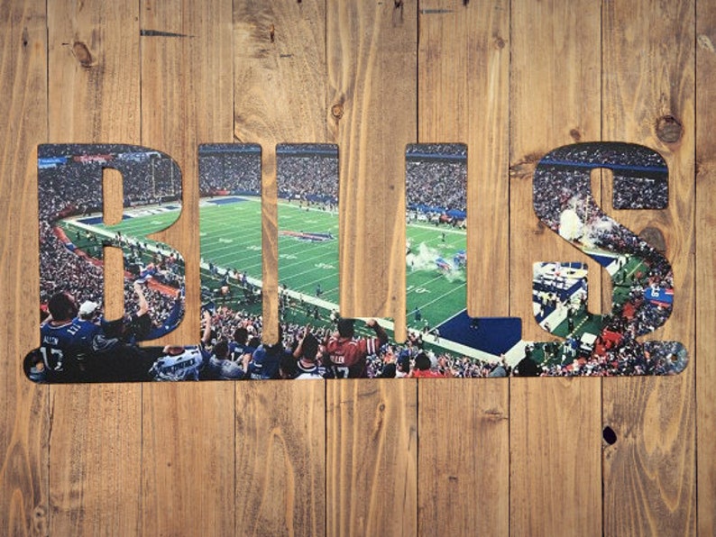 Buffalo Bills Text Metal Sign Stadium Wall Art Football Wall Hanging ...