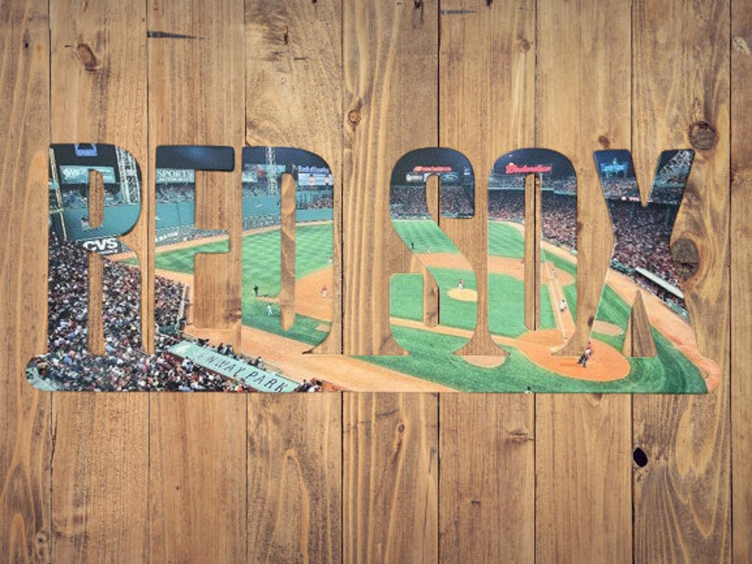 Boston Red Sox Text Photo Metal Sign- Fenway Park - Etsy