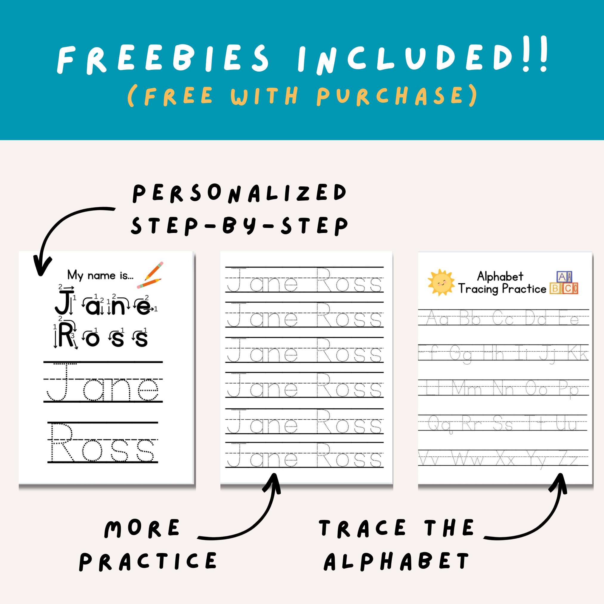 Personalized Name Tracing Worksheet Kids Printables PDF - Etsy