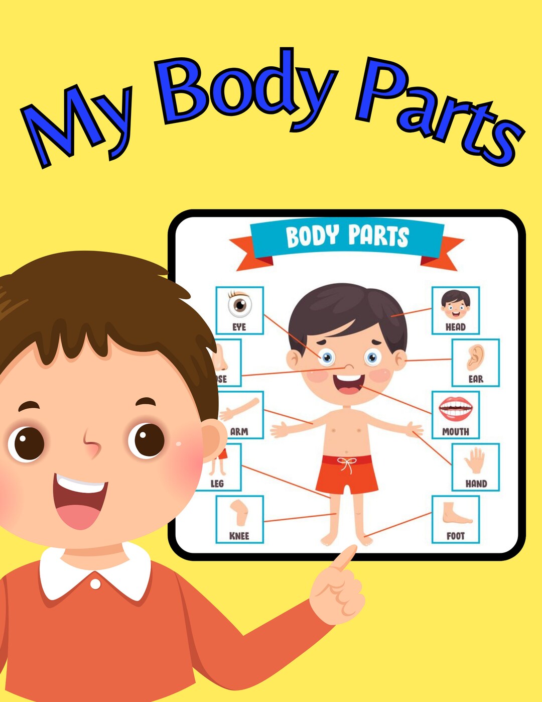 Body Parts Matching Activity Printable, Toddler Busy Book Pages ...