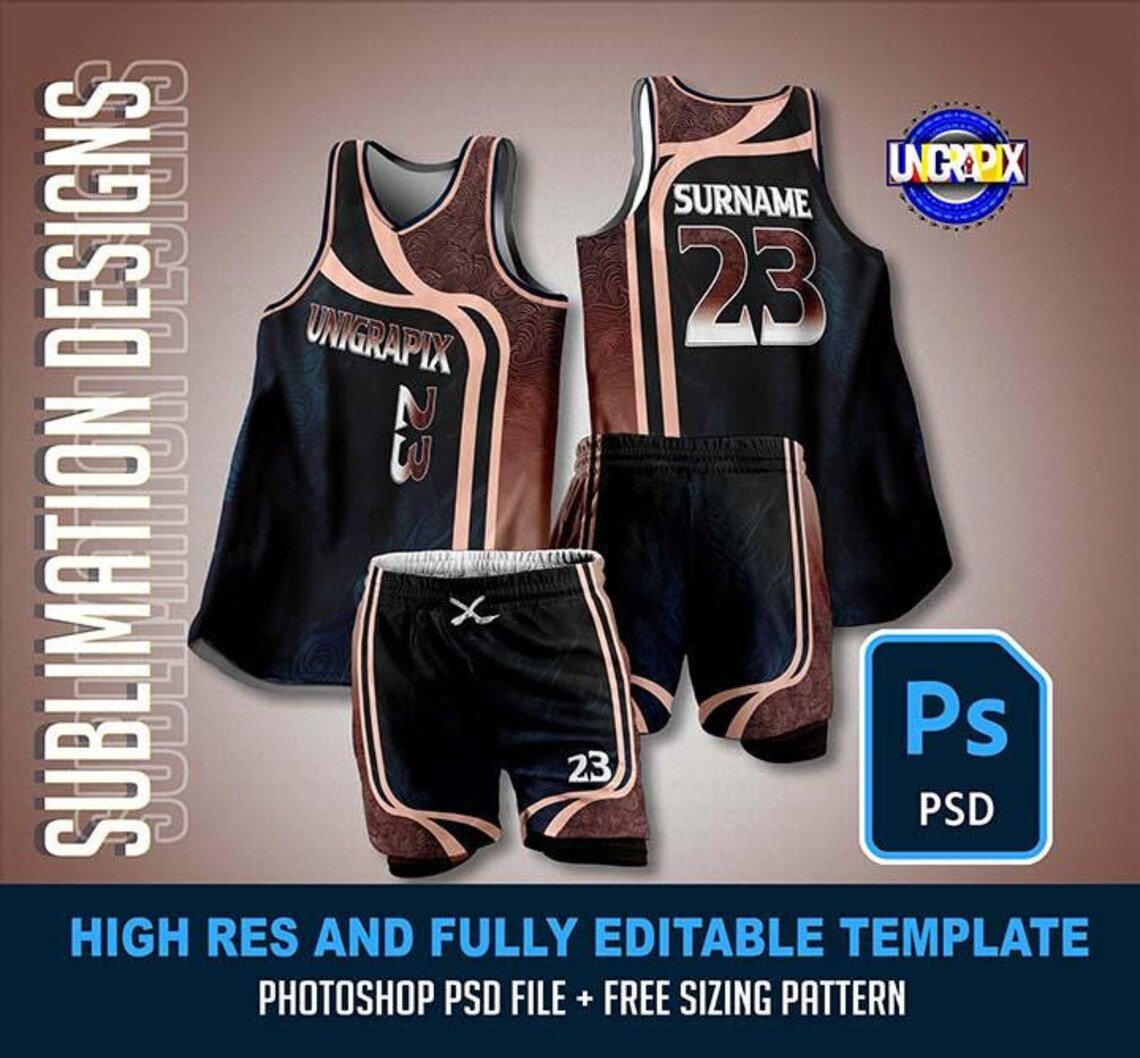 Sublimation Basketball Uniform Design | Fully Editable PSD Template - Etsy