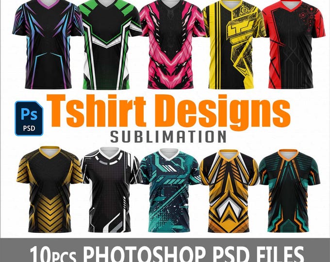 Sublimation T-shirt Design Bundle | Editable Sportswear PSD Template - Etsy