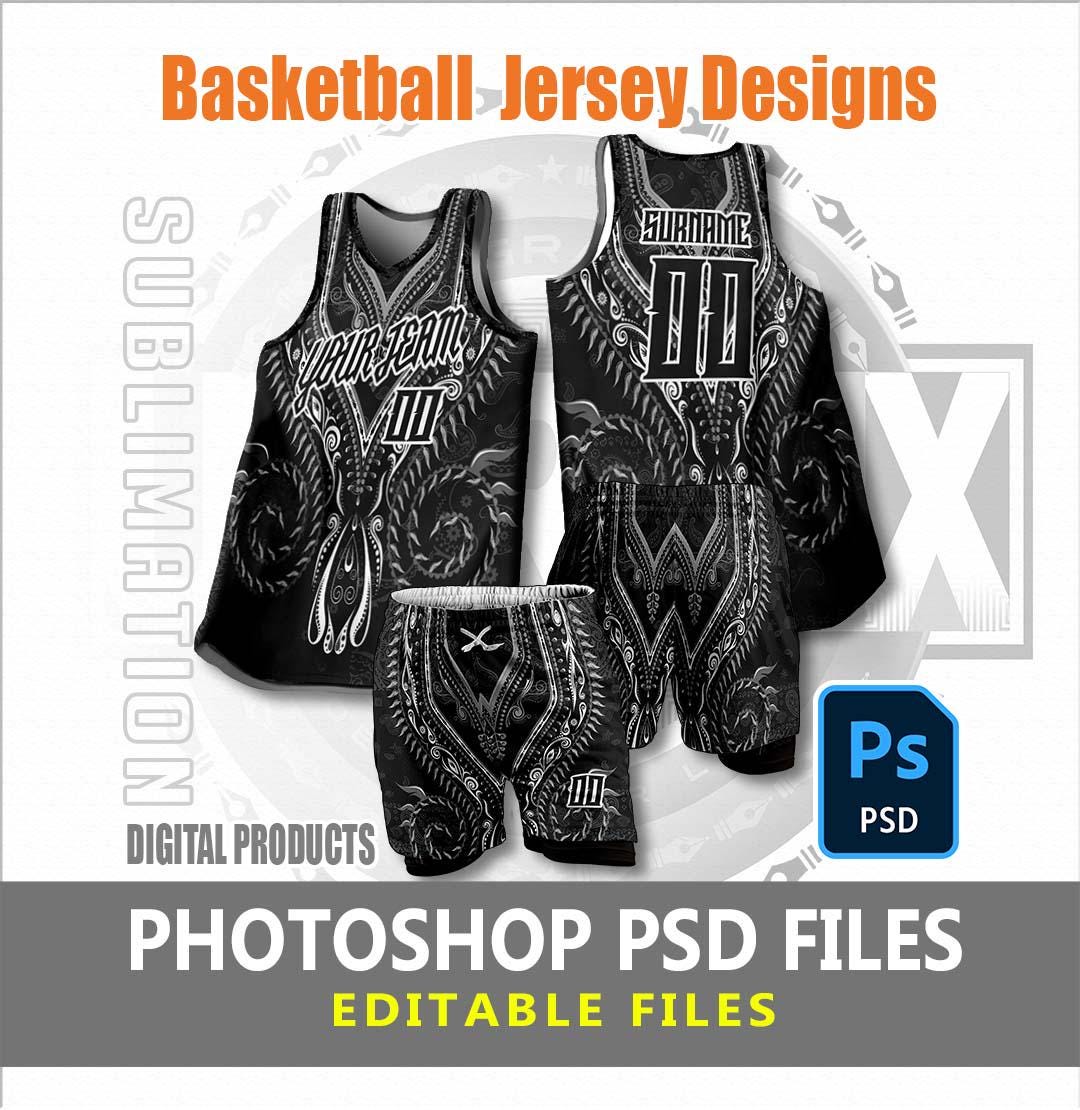 Sublimation Basketball Jersey Design: Fully Editable PSD (digital ...