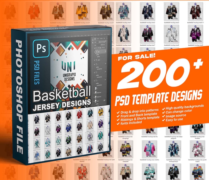 200+ Basketball Jersey Designs | Editable PSD Bundle - Etsy