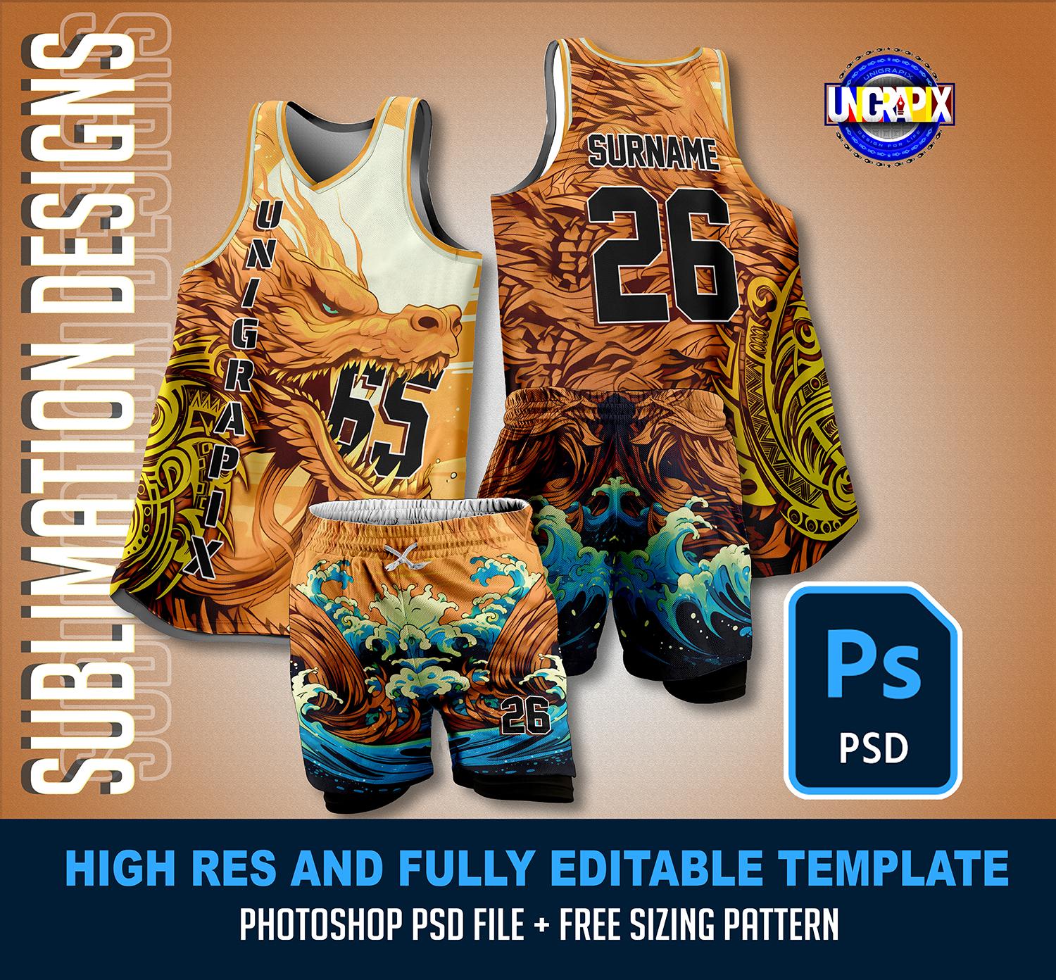 Full Sublimation Basketball Uniform Jersey Basketball Design Fully ...