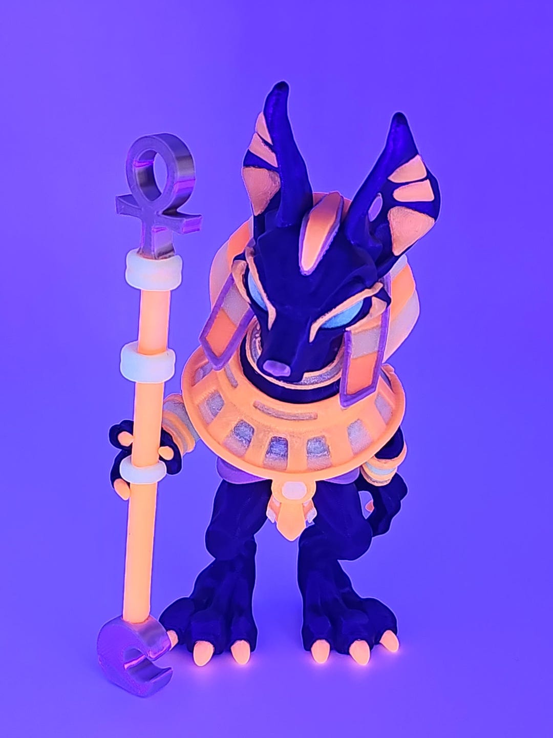 Anubis Figure - 3D Printed Neon Color, Articulated Egyptian Collectible ...