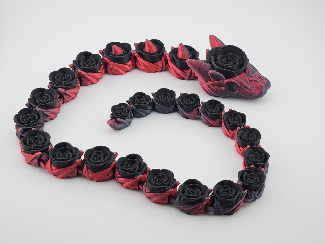 Articulated Rose Snake 3D Printed Flexible Flower Serpent Desk and ...