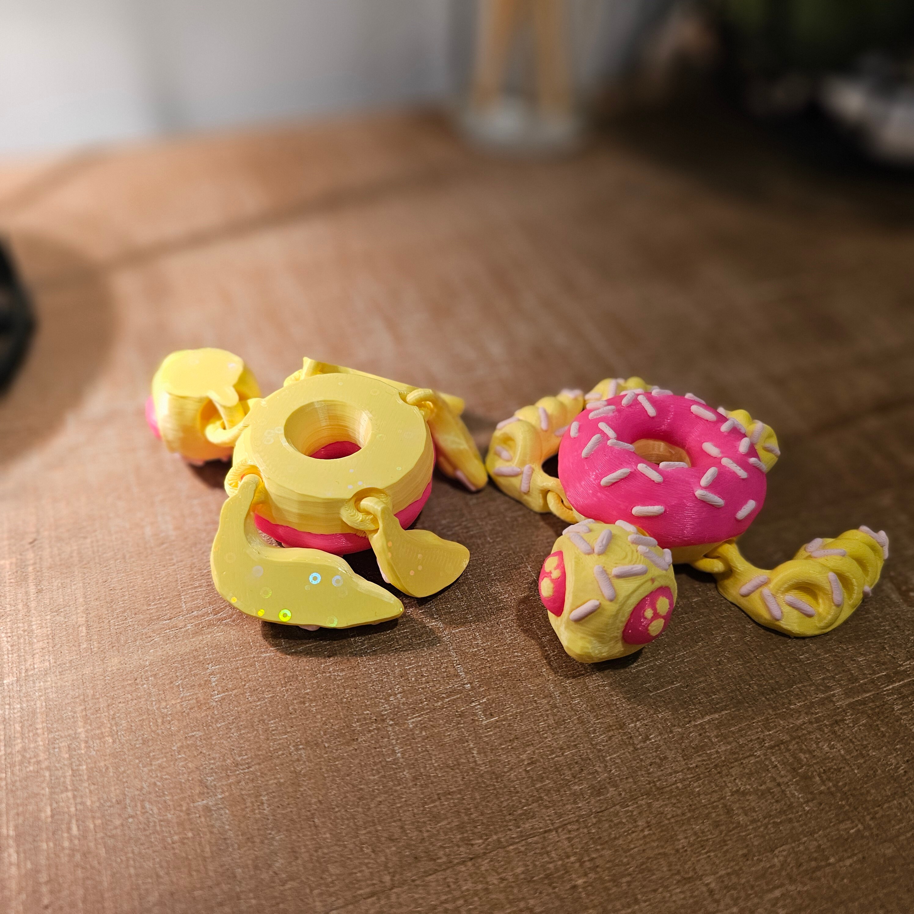 Donut Turtle Fidget Toy 3D Printed Articulating Desk Pet for Stress ...