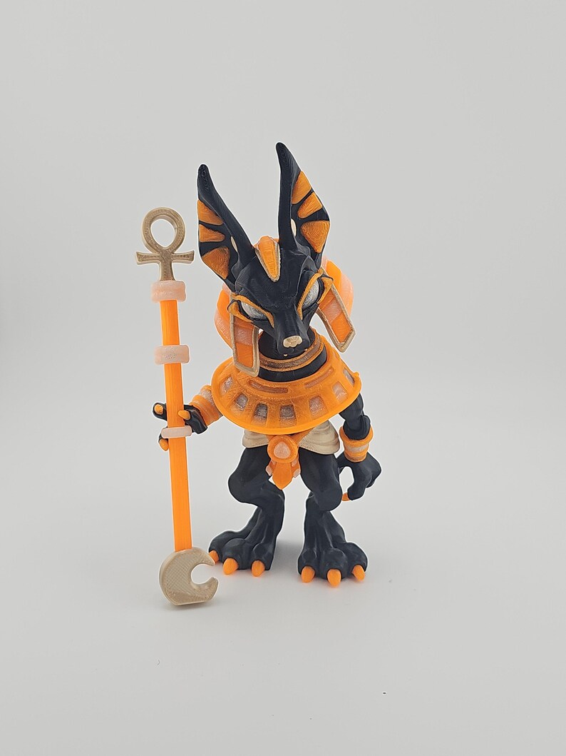 Anubis Figure - 3D Printed Neon Color, Articulated Egyptian Collectible ...