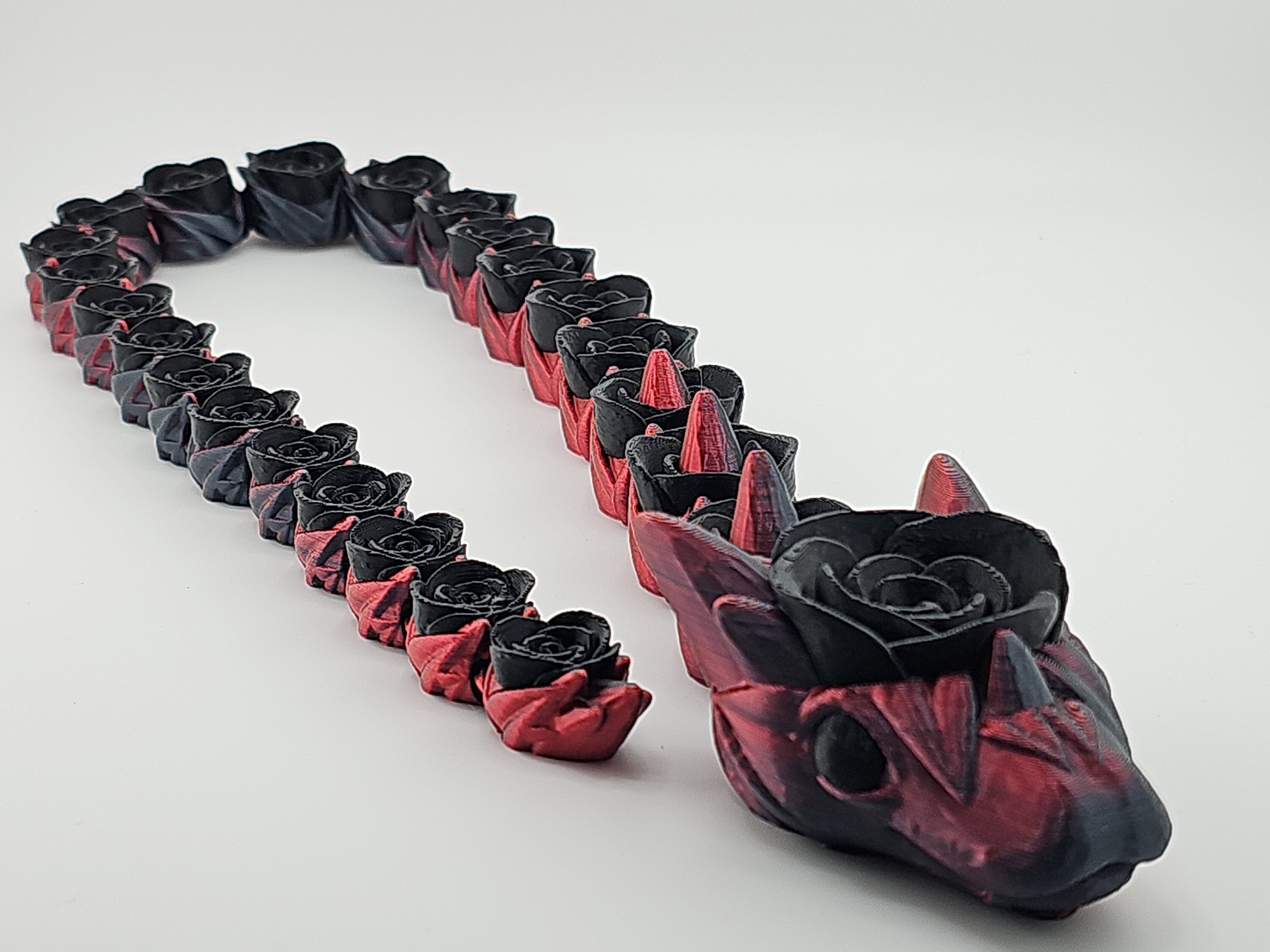Articulated Rose Snake 3D Printed Flexible Flower Serpent Desk and ...