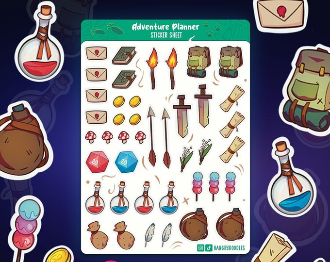 Adventure Plan Sticker Sheet Dnd Stickers Planner Stickers Journal ...