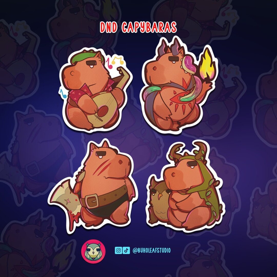 Silly Dnd Capybara Druid Bard Barbarian Warlock - Etsy