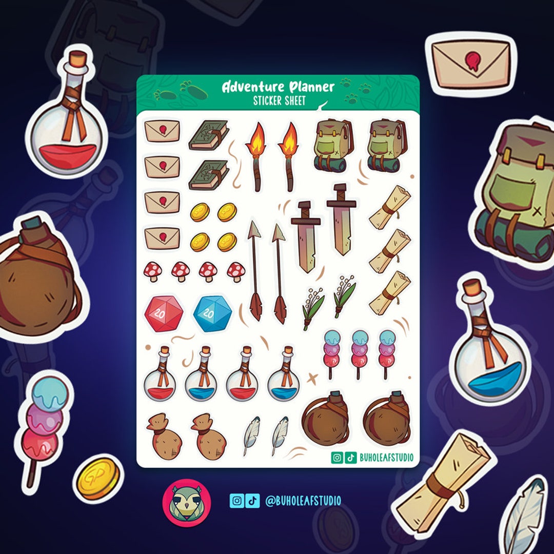 Adventure Plan Sticker Sheet Dnd Stickers Planner Stickers Journal ...