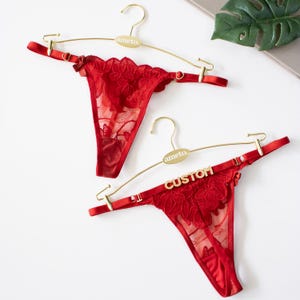 Custom Thong G-strings With Gold Charms Name • Personalized Thong With ...