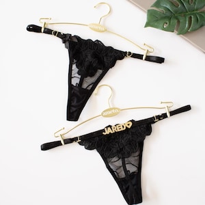 Custom Thong G-strings With Gold Charms Name • Personalized Thong With ...