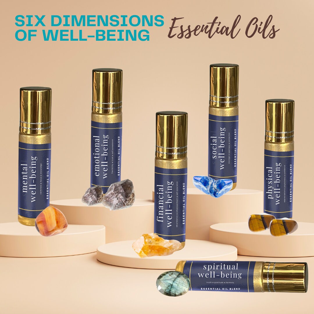 The Premium Six Dimensions of Well-being Essential Oil Roller Ball Set ...
