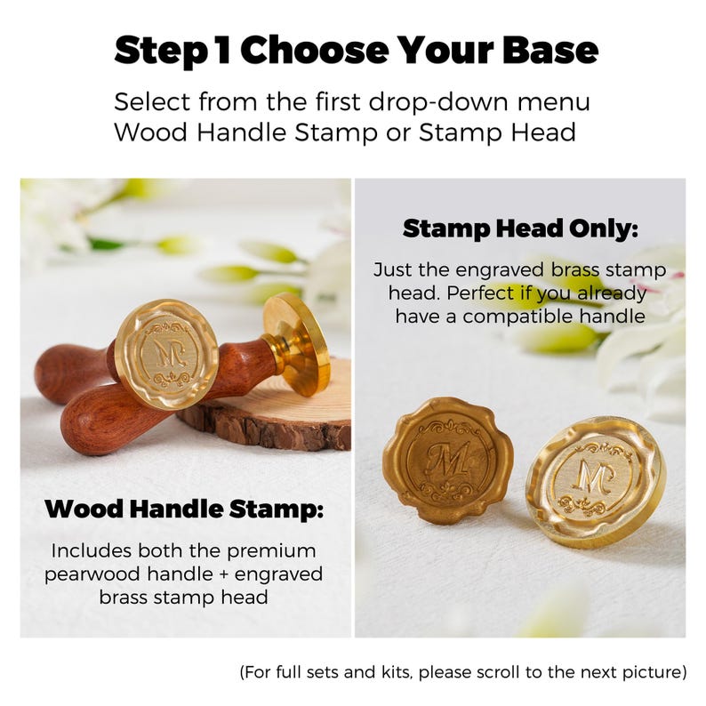 Custom Wax Seal Stamp With Pre-grooved Rim for Perfect Edges, Wedding ...