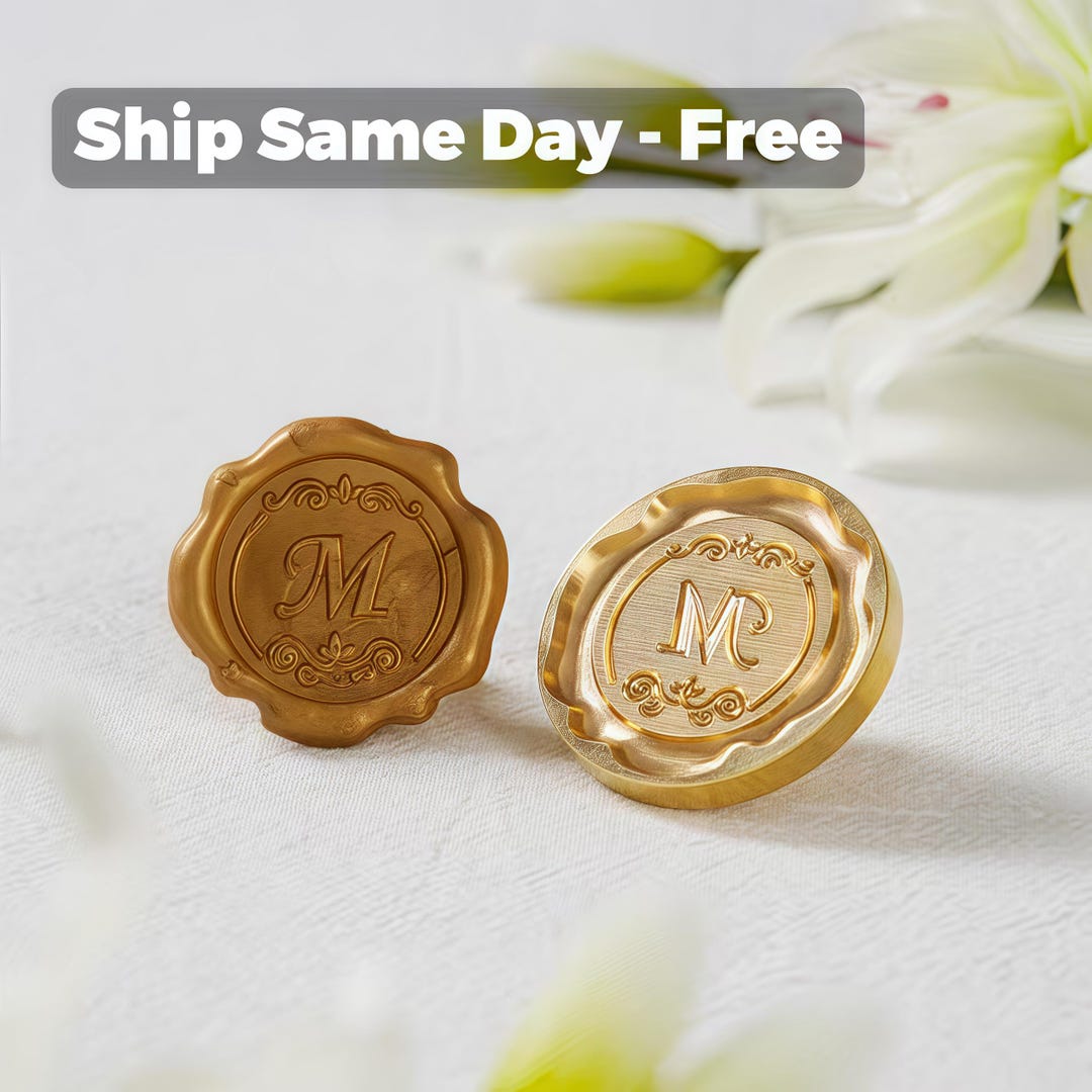 Custom Wax Seal Stamp With Pre-grooved Rim for Perfect Edges, Wedding ...